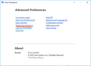 What happens when you reset Citrix Receiver or Citrix Workspace app ...